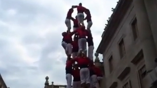 Acrobats Create Human Pyramid
