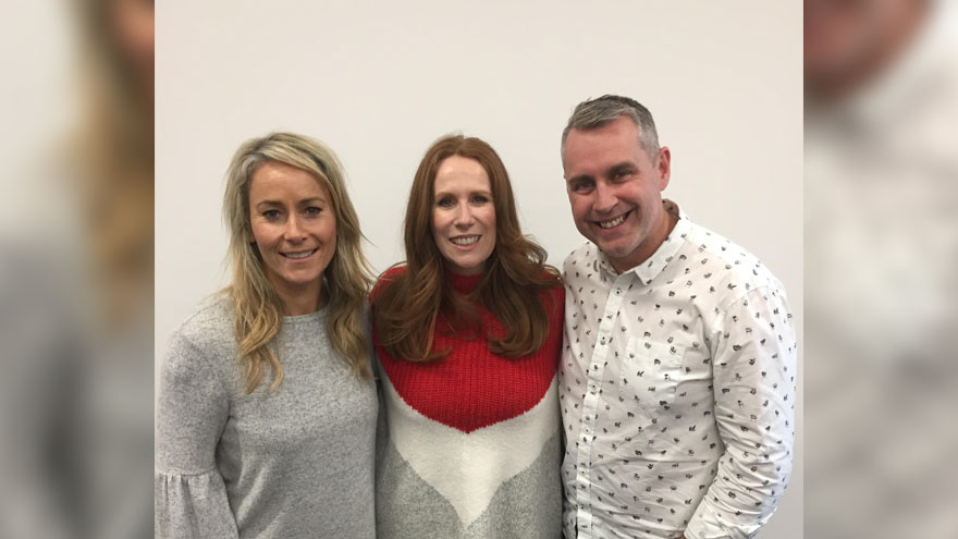 Jason and Bernadine share some laughs with Catherine Tate.