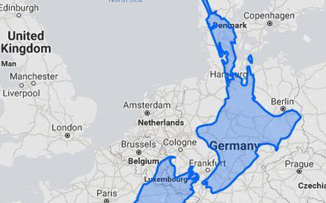 Eye-opening map shows just how big New Zealand is compared to Europe